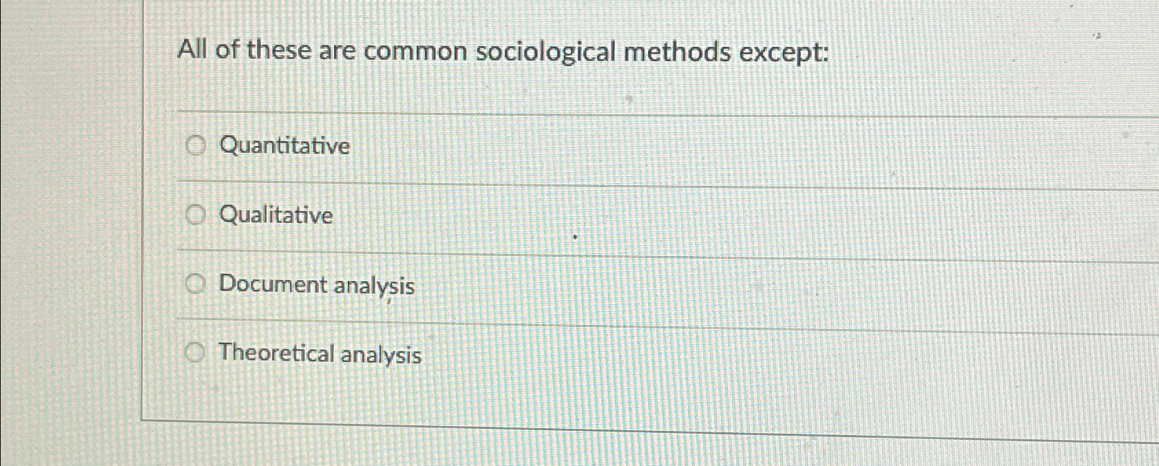 Solved All of these are common sociological methods | Chegg.com