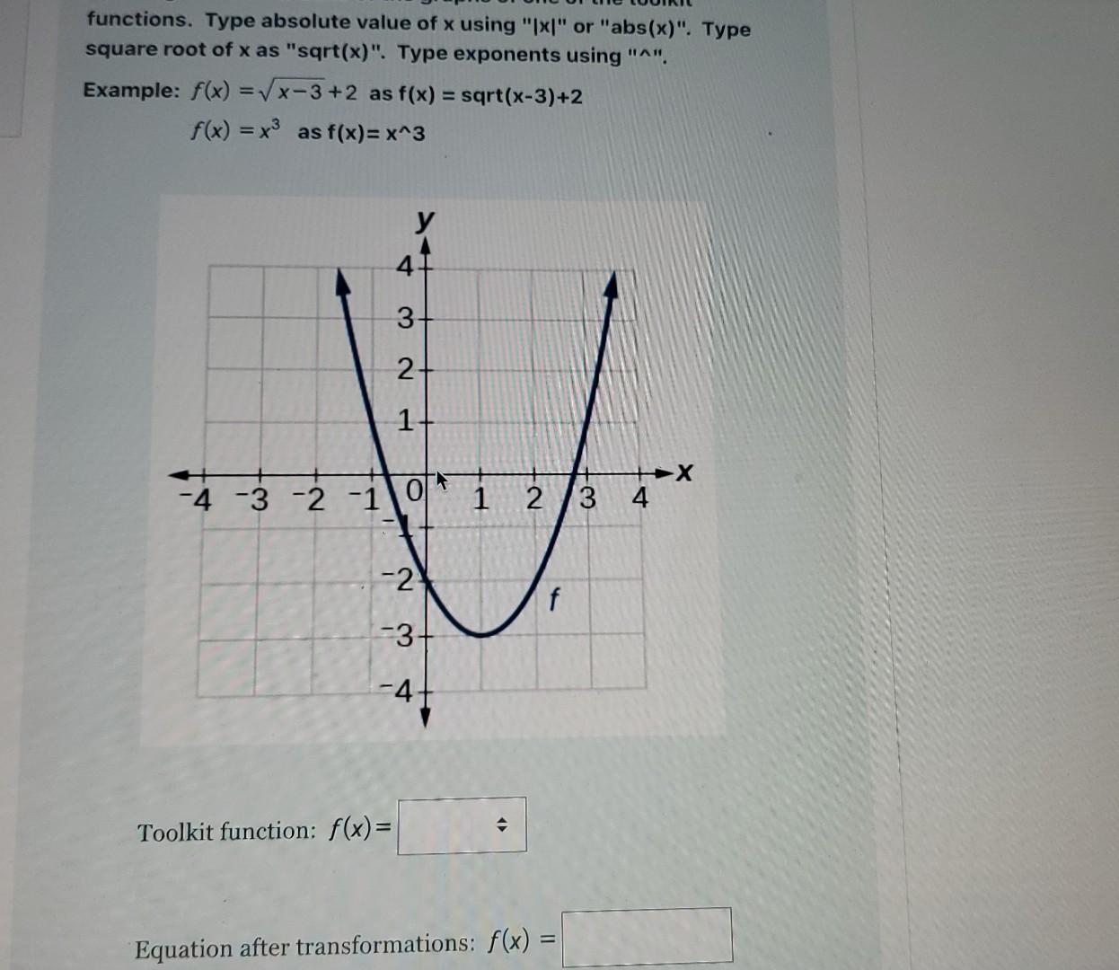 Solved functions. Type absolute value of x using "|x|" or | Chegg.com
