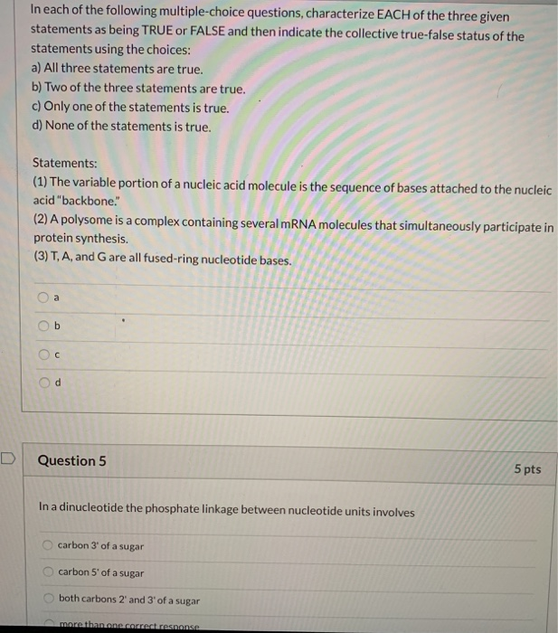 Solved In each of the following multiple-choice questions, | Chegg.com
