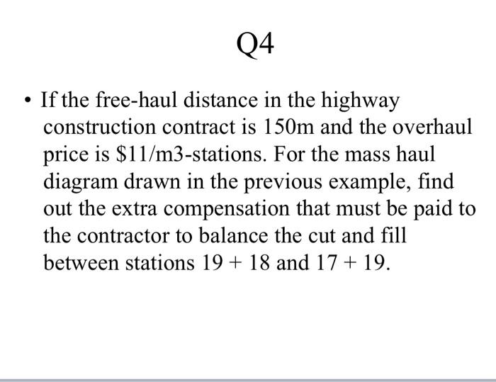 04 · If the free-haul distance in the highway | Chegg.com