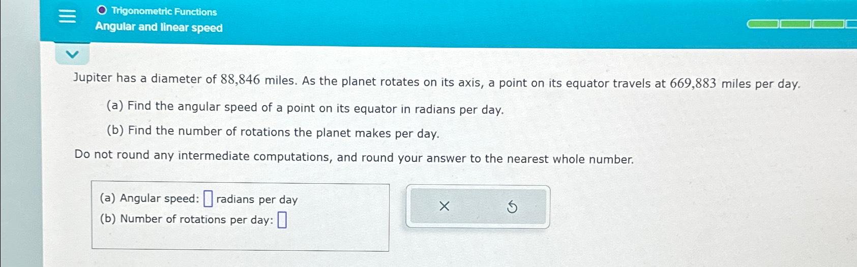 Solved Trigonometric Functions Angular and linear | Chegg.com
