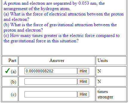 Solved A proton and electron are separated by 0.053nm, | Chegg.com