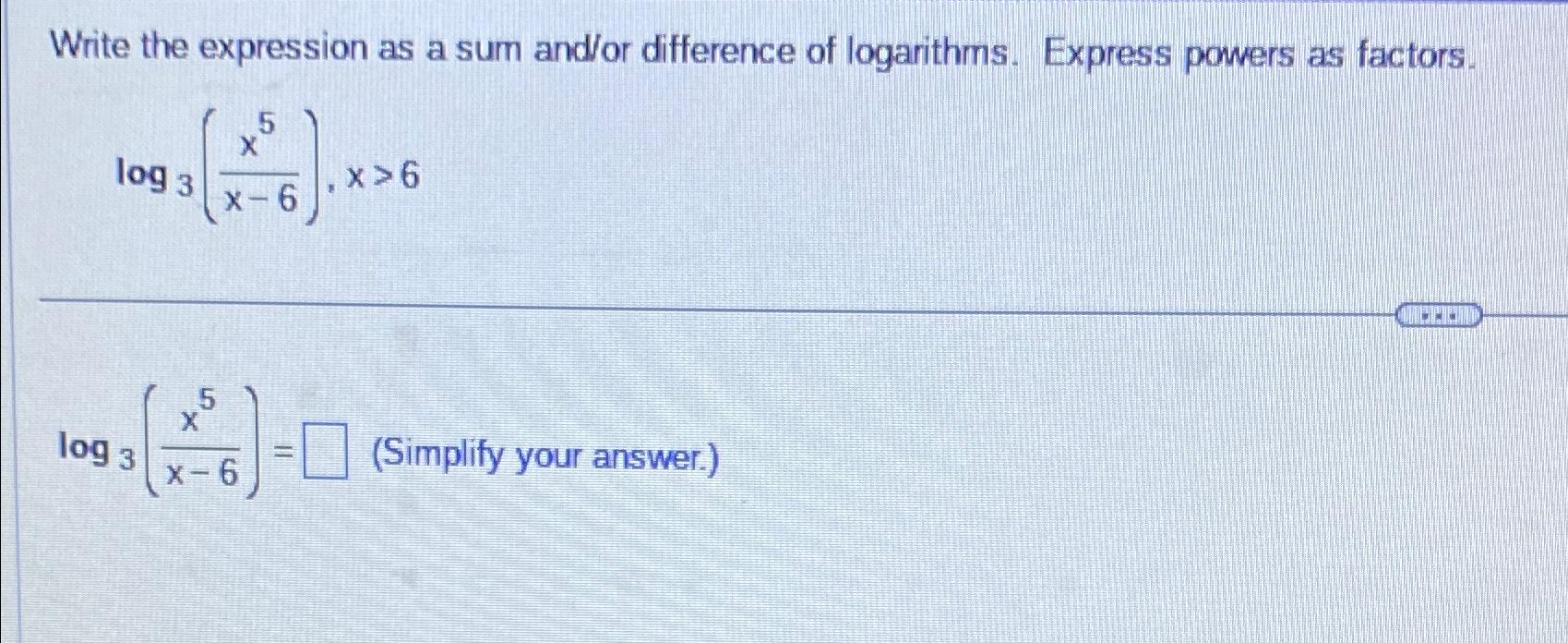 Solved Write the expression as a sum and/or difference of | Chegg.com