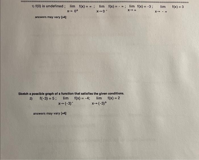 Solved 1) f(0) is undefined; | Chegg.com