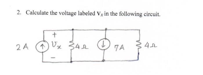 Solved 2. Calculate the voltage labeled Vx in the following | Chegg.com