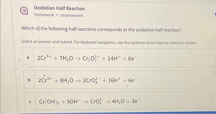 Solved Reduction of H2O2: H2O2(aq) + Cr(OH)3 (BASIC) | Chegg.com