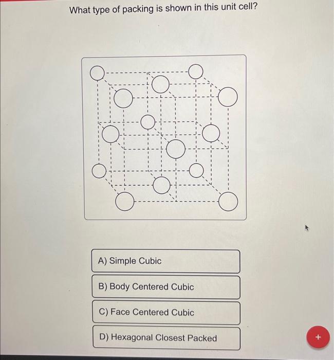 Solved What type of packing is shown in this unit cell? | Chegg.com