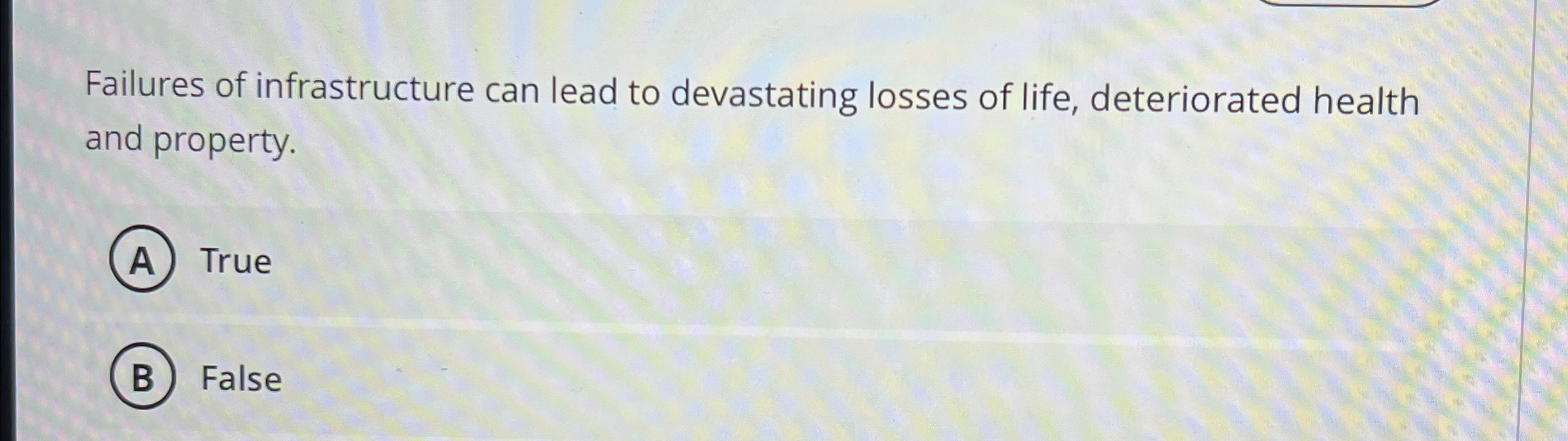 Solved Failures of infrastructure can lead to devastating | Chegg.com