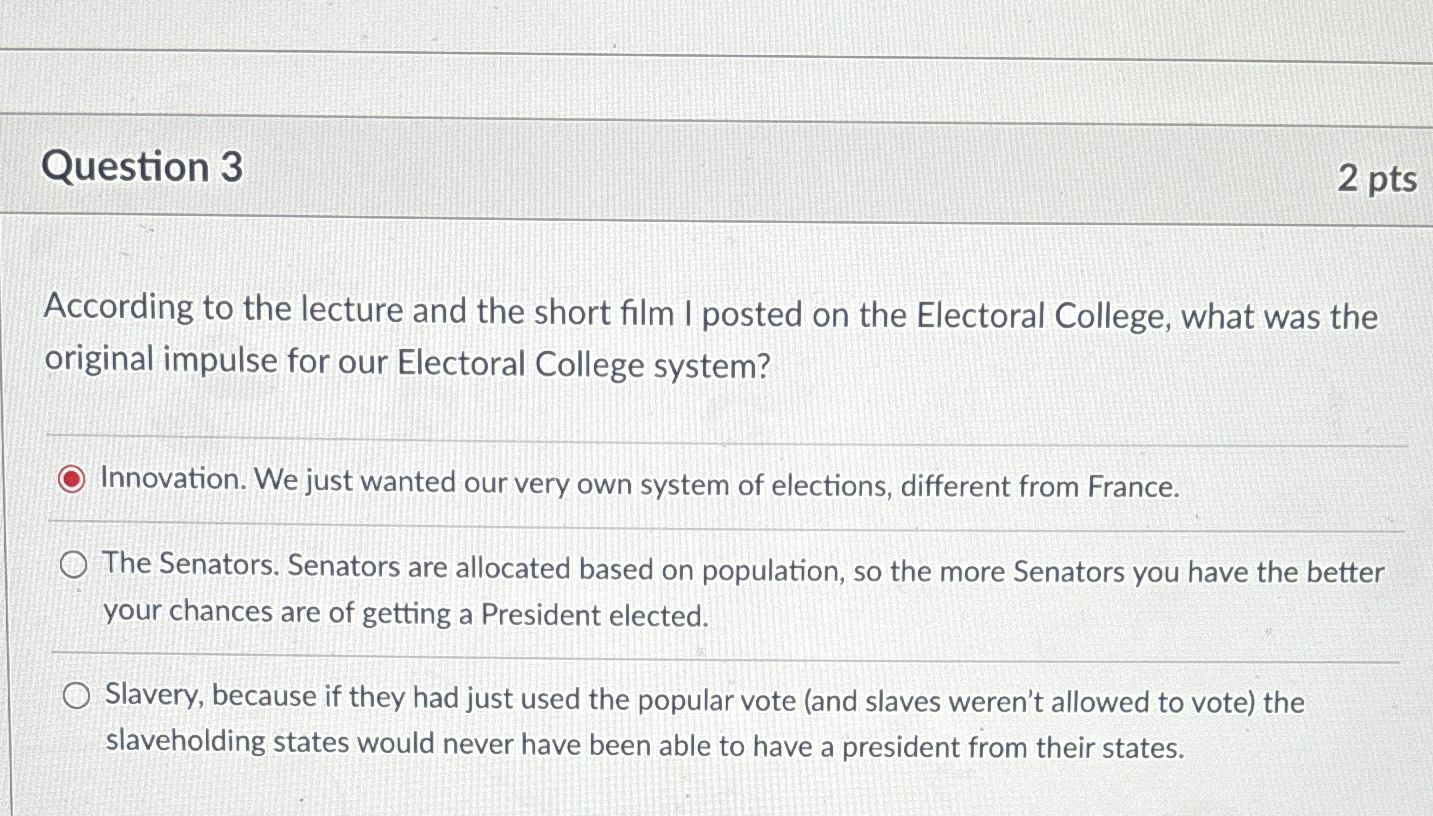 Solved Question 32 ﻿ptsAccording to the lecture and the | Chegg.com