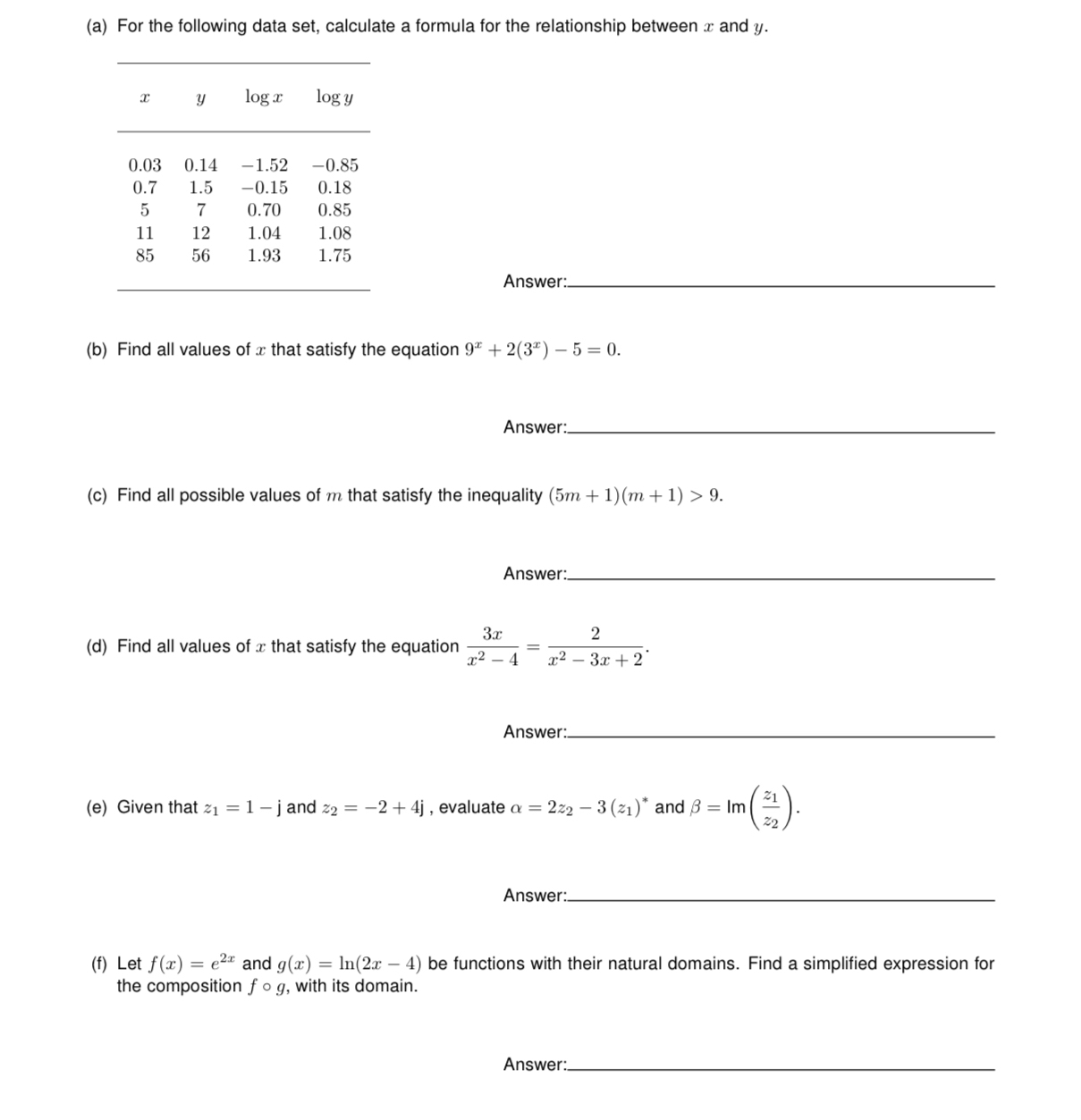Solved (a) ﻿For the following data set, calculate a formula | Chegg.com