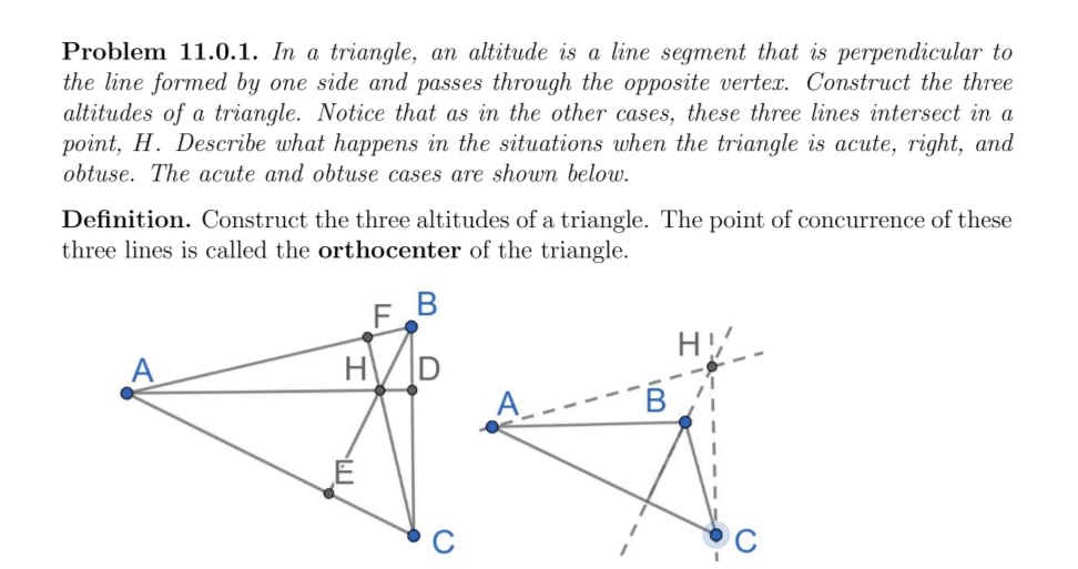 Solved Problem 11.0.1. ﻿In a triangle, an altitude is a line | Chegg.com