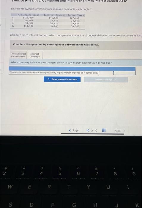 Solved Exercise 9-19 (Algo) Computing and interpreting times | Chegg.com