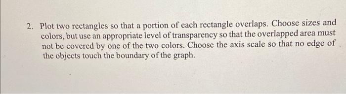 Solved 2. Plot two rectangles so that a portion of each | Chegg.com
