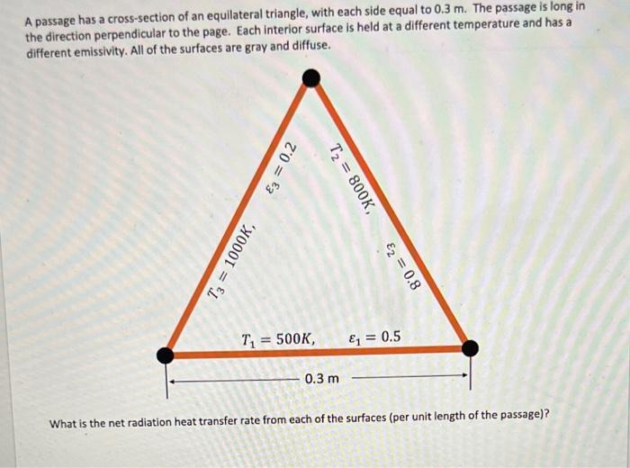 Solved A passage has a cross-section of an equilateral | Chegg.com