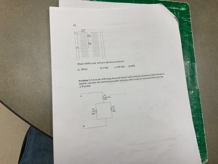 Solved Which DMM scale will give the best resolution? a) | Chegg.com