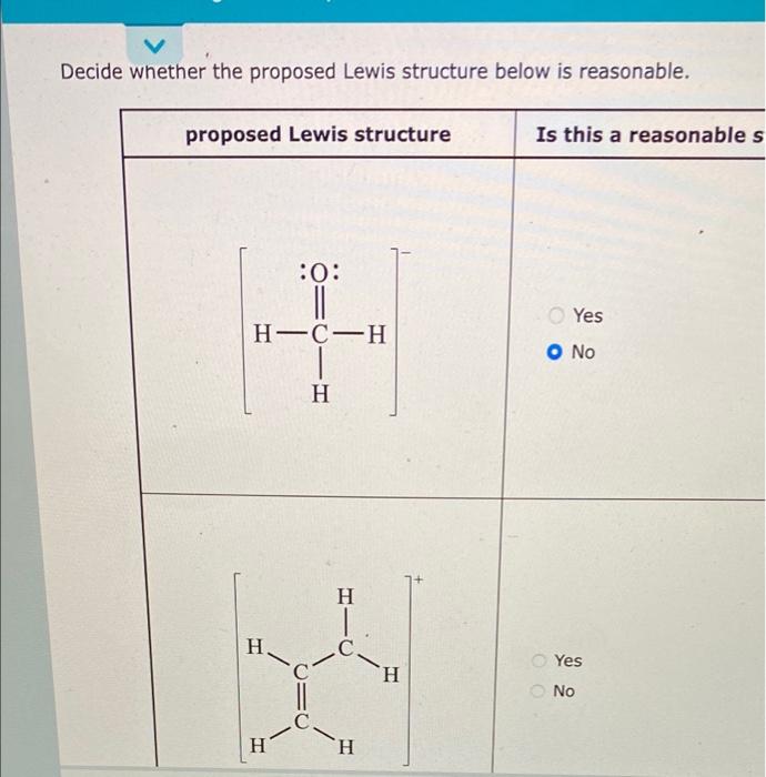 Solved Decide whether the proposed Lewis structure below is | Chegg.com