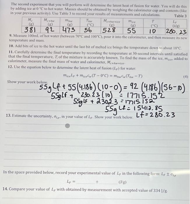 Solved The second experiment that you will perform will | Chegg.com