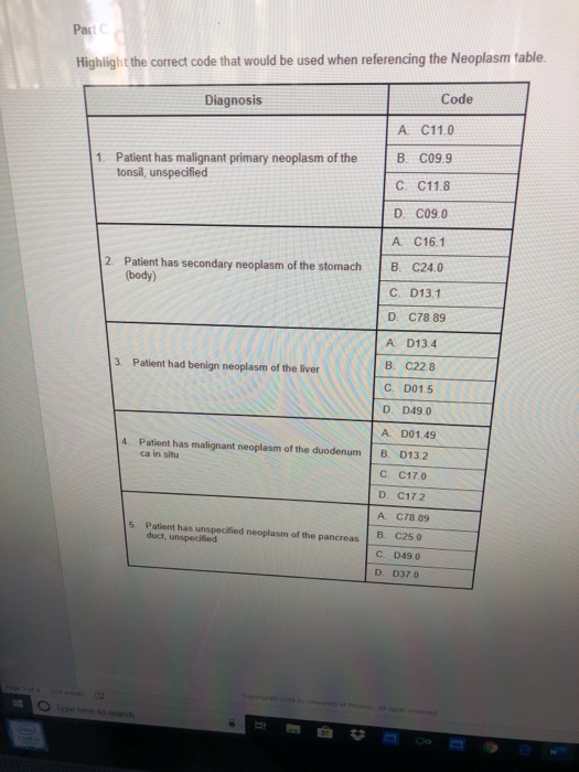 Solved Part Highlight the correct code that would be used | Chegg.com