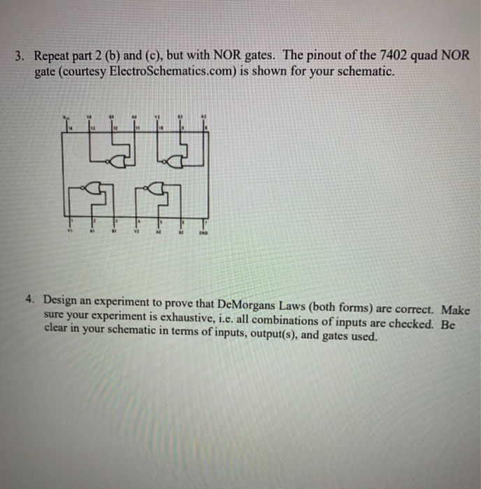 Solved 3. Repeat part 2 (b) and (c), but with NOR gates. The | Chegg.com