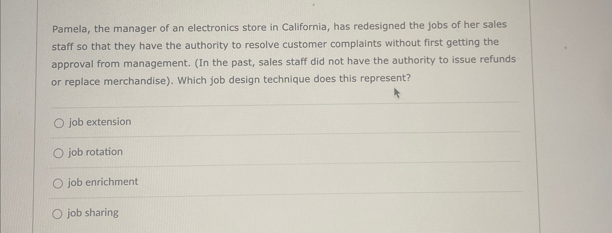 Solved Pamela, the manager of an electronics store in | Chegg.com