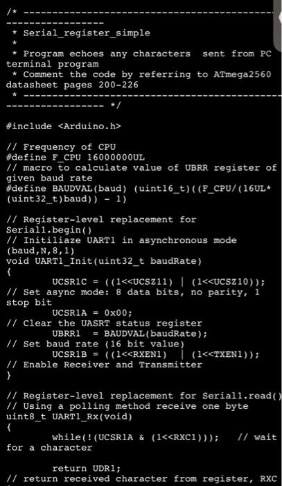 Solved * Serial_register_simple * Program echoes any | Chegg.com