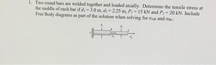 Solved Two round bars are welded together and loaded | Chegg.com