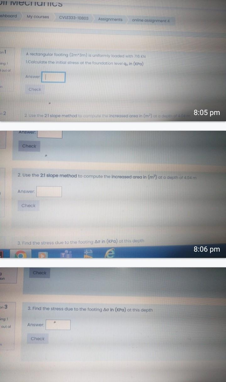 Solved A rectangular footing (2 m∗3 m) is uniformly looded | Chegg.com