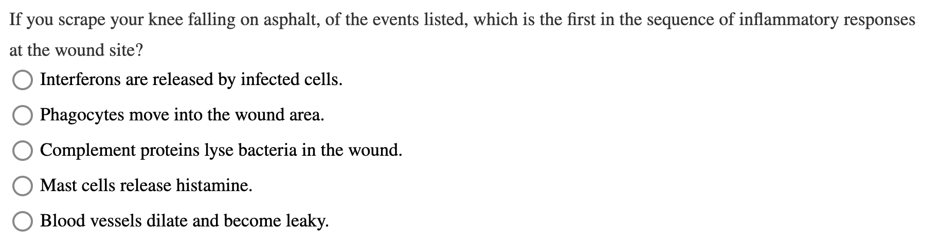 If you scrape your knee falling on asphalt, of the | Chegg.com