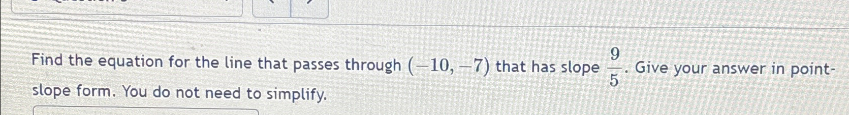 Solved Find the equation for the line that passes through | Chegg.com