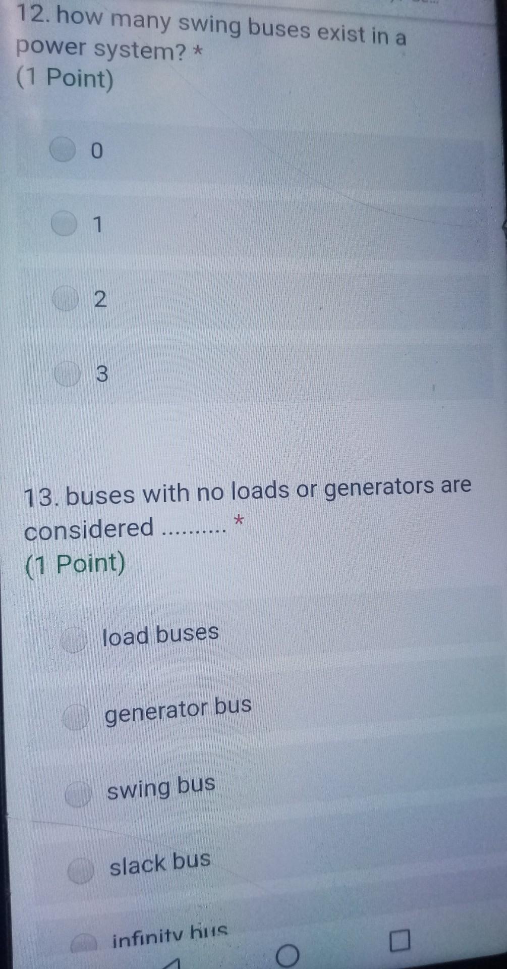 Solved 12. how many swing buses exist in a power system?* (1 | Chegg.com