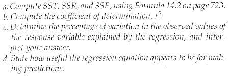 Solved Compute SST, SSR, and SSE, using Formula 14.2 on page | Chegg.com