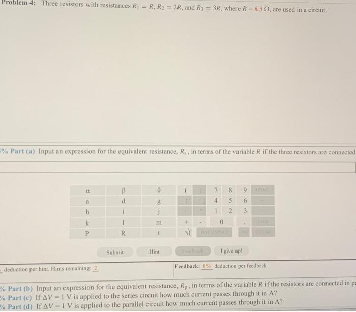Solved (14\%) Problem 2; Consider the three resistors | Chegg.com Solved (14\%) Problem 2; Consider the three resistors | Chegg.com