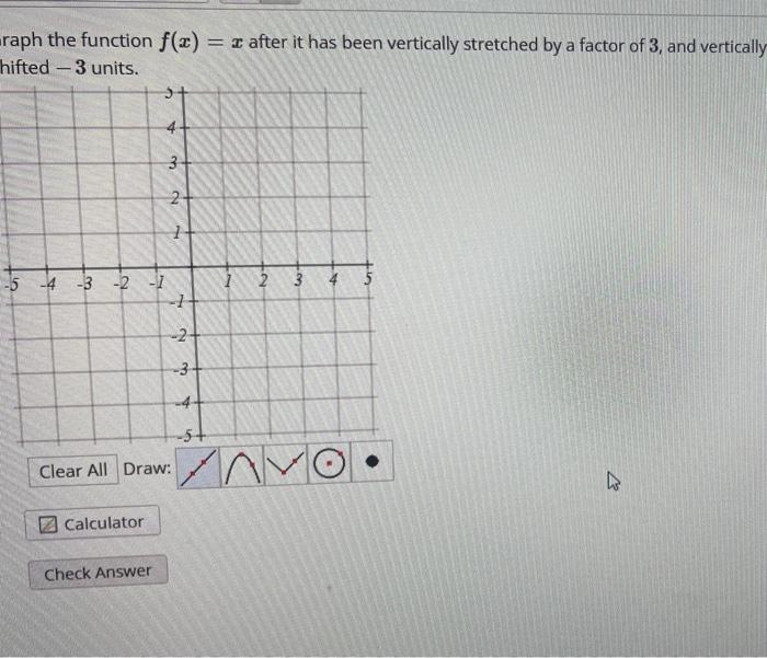 Solved raph the function f(x)=x after it has been vertically | Chegg.com