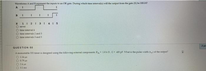 Solved Waveforms A and B represent the input to an Origate. | Chegg.com