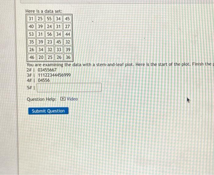 Solved Here is a data set: | Chegg.com