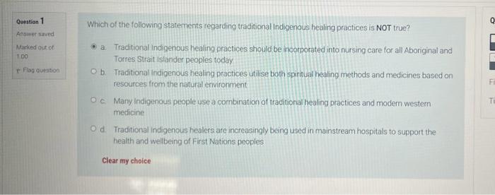 Solved people helth and healing and culture is healing | Chegg.com