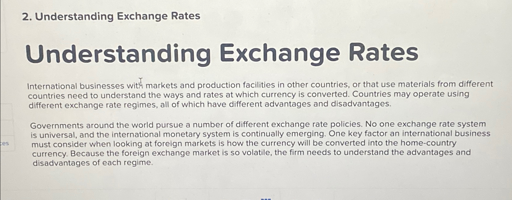 Solved Understanding Exchange RatesUnderstanding Exchange | Chegg.com