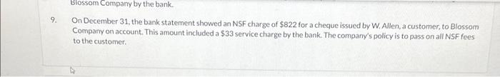 Solved On December 31 , the bank statement showed an NSF | Chegg.com
