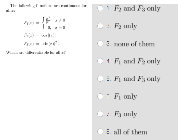 Solved F2 ﻿and F3 ﻿onlyF2 ﻿onlynone of themF1 ﻿and F2 | Chegg.com