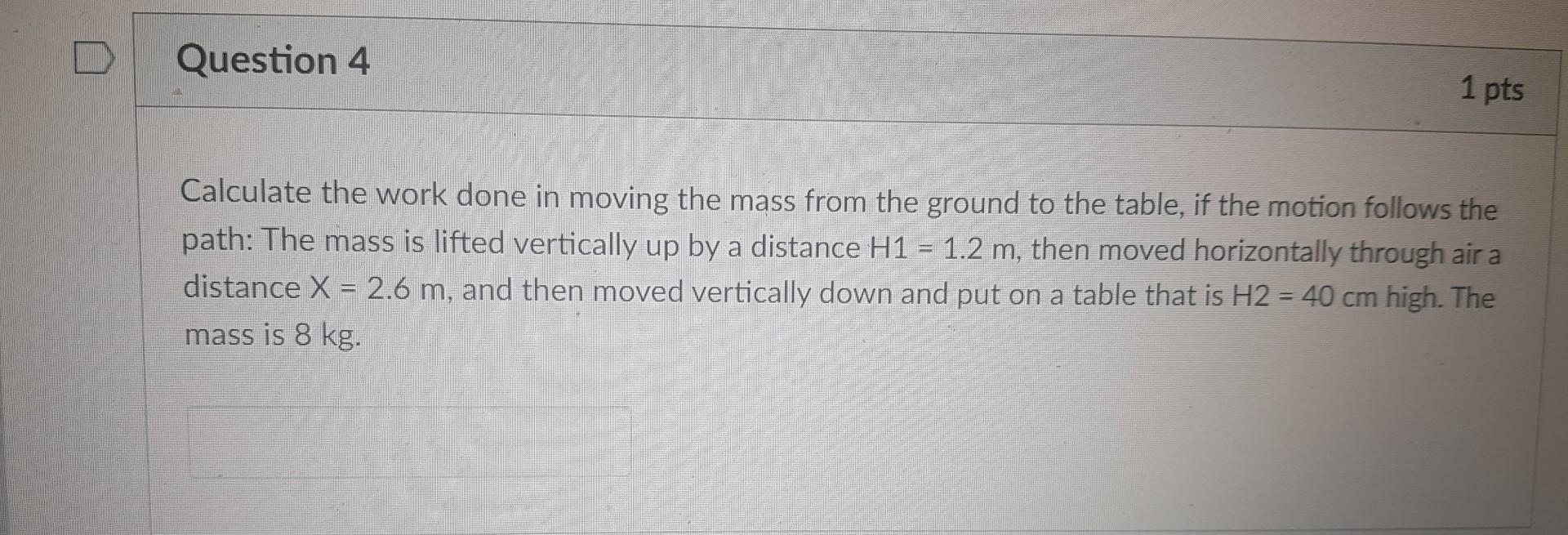 Solved Calculate the work done in moving the mass from the | Chegg.com