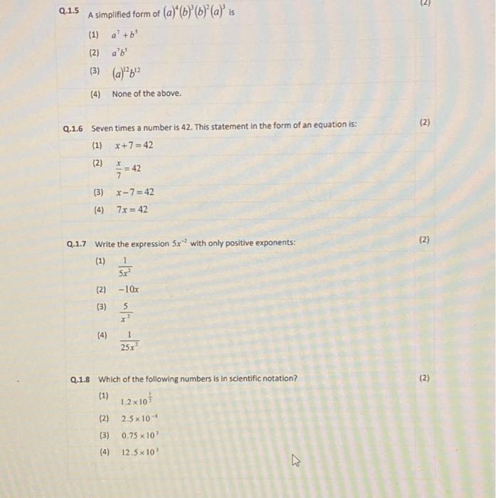 Solved Multiple-choice questions: Select one correct answer | Chegg.com