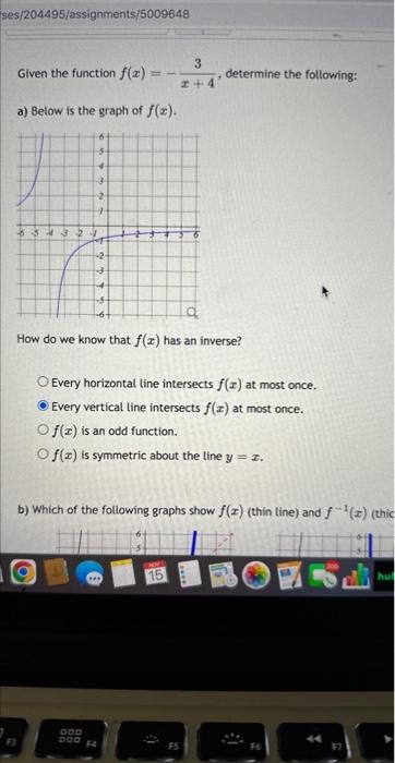 Solved Given the function f(x)=−x+43, determine the | Chegg.com