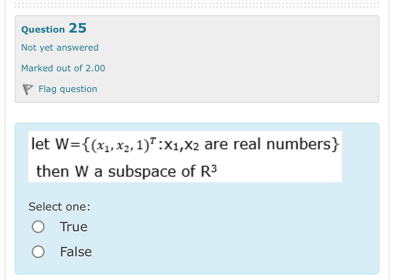 Solved Question 25Not yet answeredMarked out of 2.00Flag | Chegg.com Solved Question 25Not yet answeredMarked out of 2.00Flag | Chegg.com