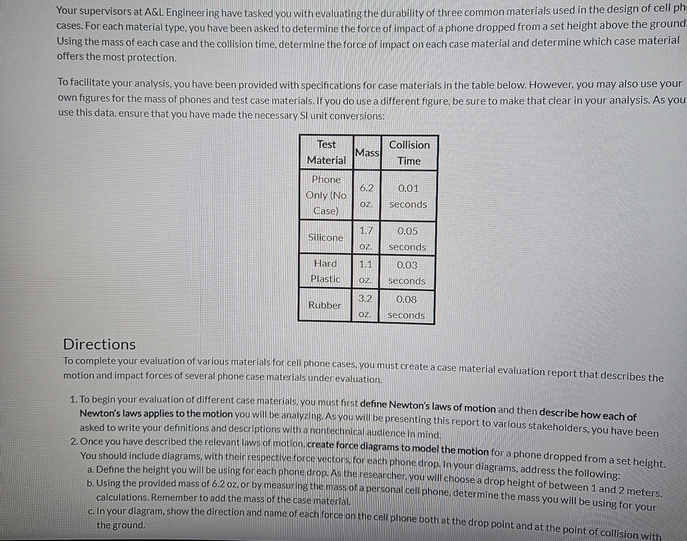 Solved Your supervisors at A&L Engineering have tasked you | Chegg.com