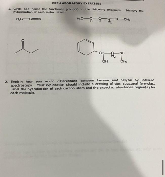 Solved 1. Circle and name the functional group(s) in the | Chegg.com