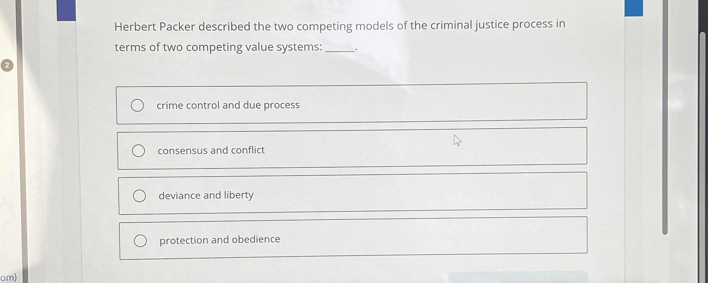 Solved Herbert Packer described the two competing models of | Chegg.com