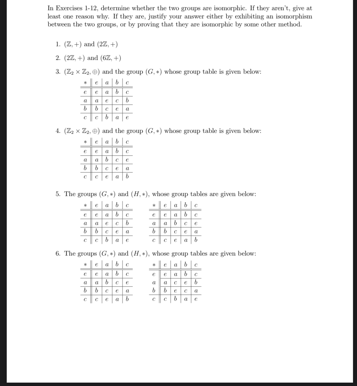 Solved In Exercises 1-12, ﻿determine whether the two groups | Chegg.com