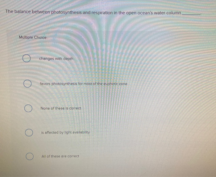 Photosynthesis And Respiration Water