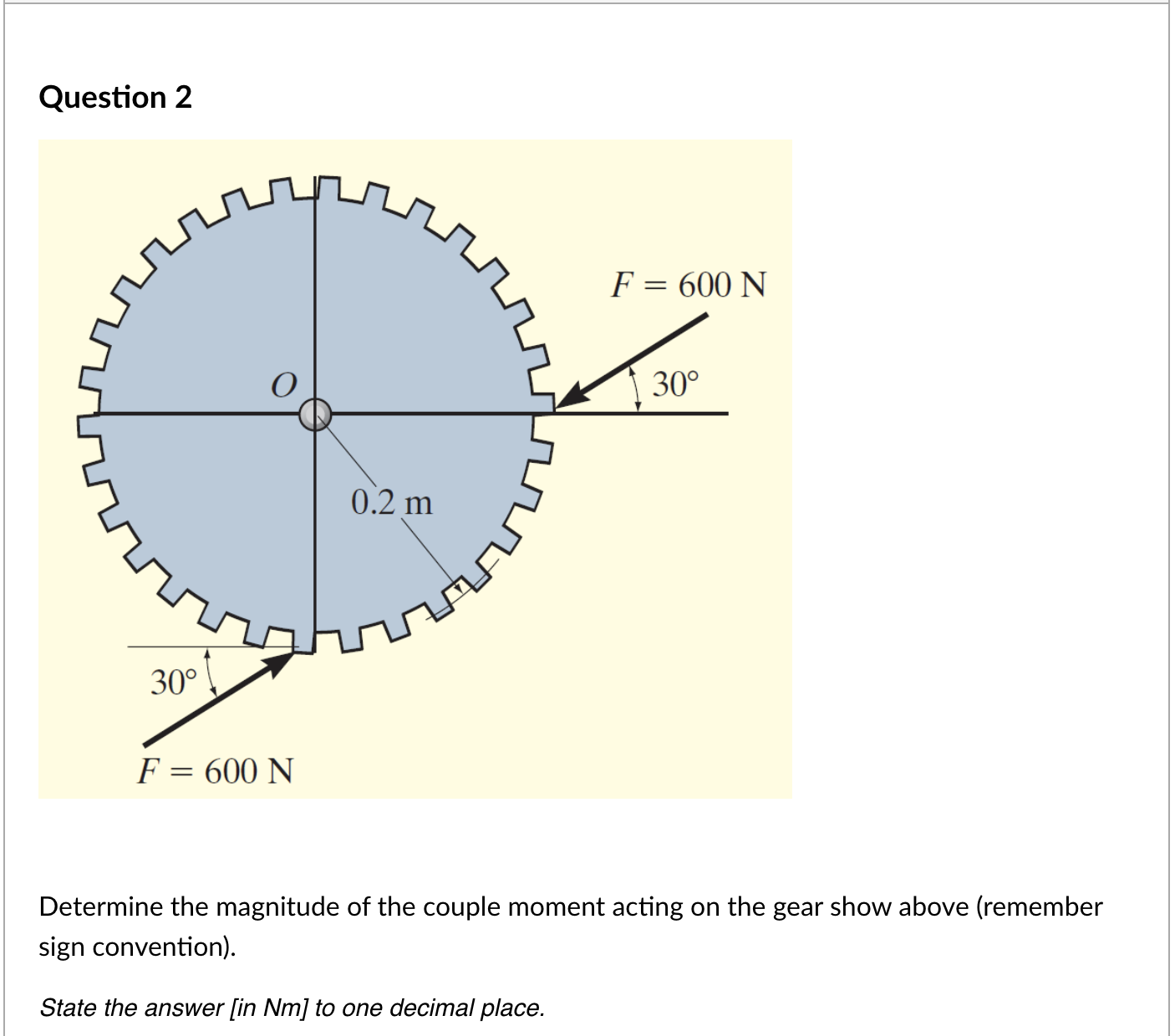 Solved Question 2Determine the magnitude of the couple | Chegg.com