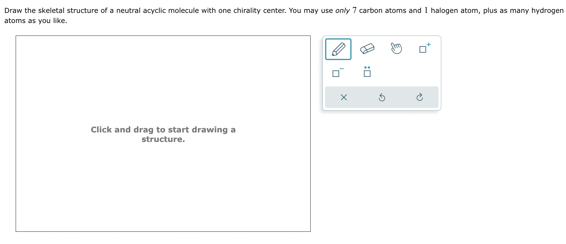 Solved Draw the skeletal structure of a neutral acyclic | Chegg.com